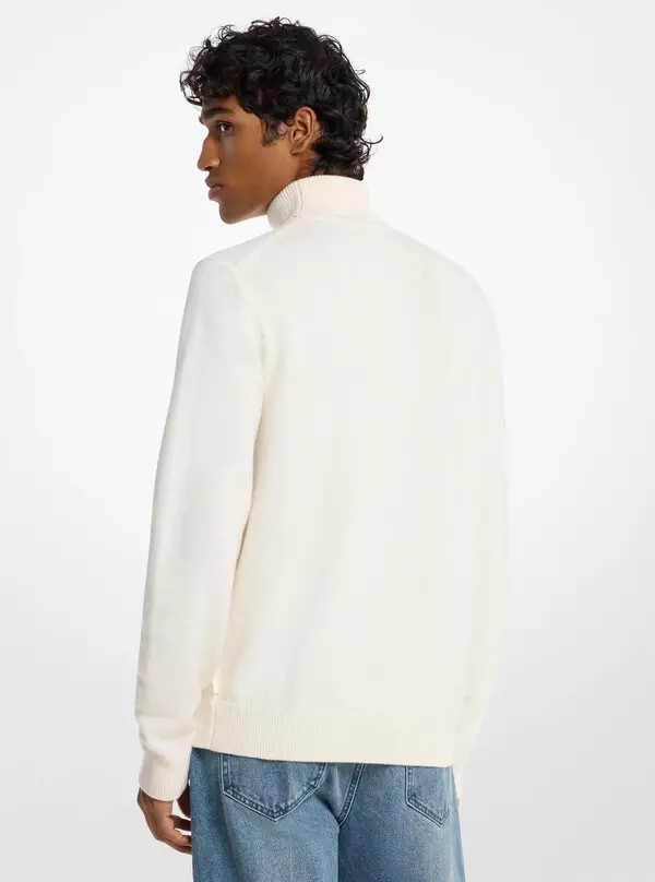 Michael Kors Fine Merino Wool Turtleneck Sweater - Natural