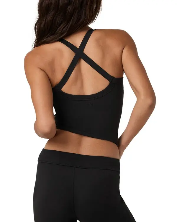 Vuori Halo Cross Back Tank - Solid Black