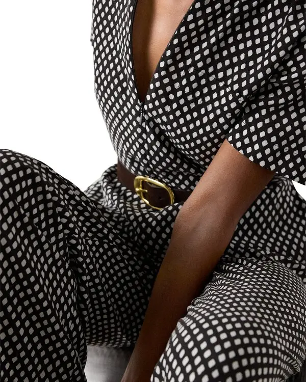 Whistles Petite Short Sleeve Belted Jumpsuit
