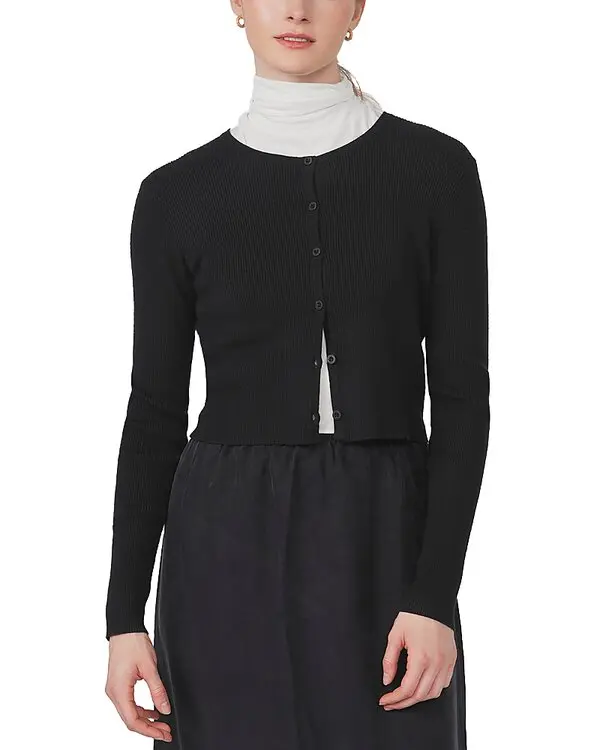 POINT Classic Cropped Cardigan - Navy