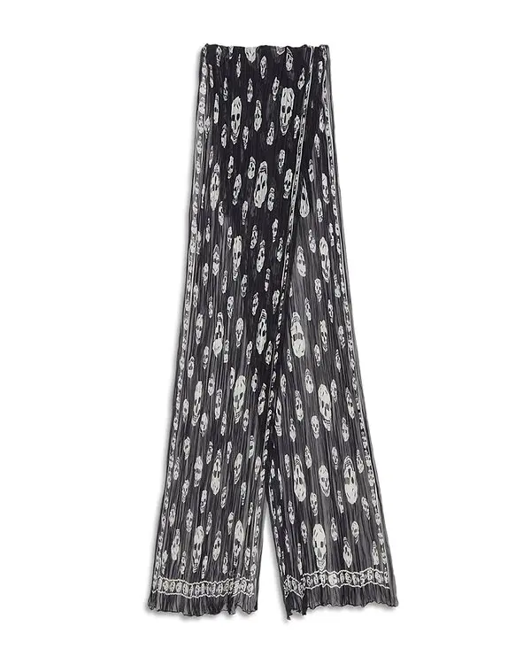Alexander McQueen Georgette Classic Skull Print Silk Stole - Date