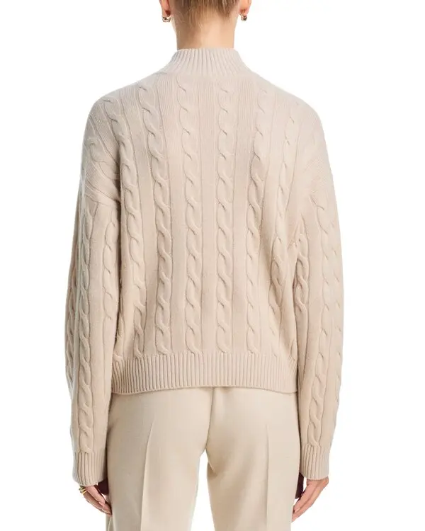 Eleventy Double Zipper Cable Knit Cashmere Sweater