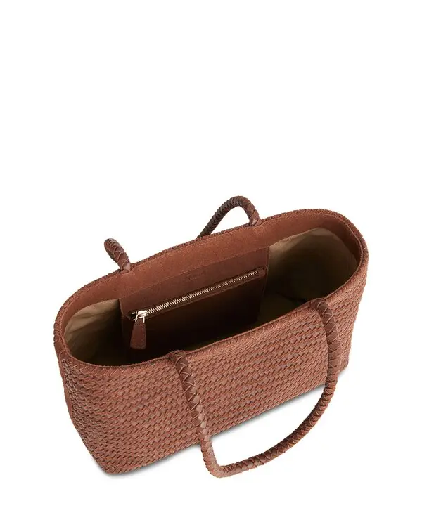 Madewell Suede Leather Handwoven Tote - Mocha