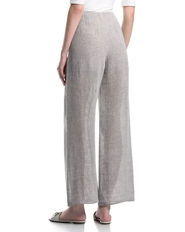 Emporio Armani Linen Blend Gauze Wide Leg Trousers