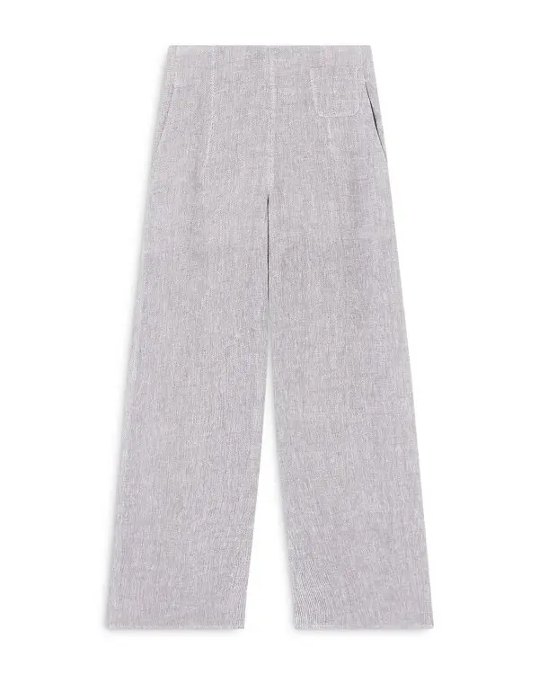 Emporio Armani Linen Blend Gauze Wide Leg Trousers