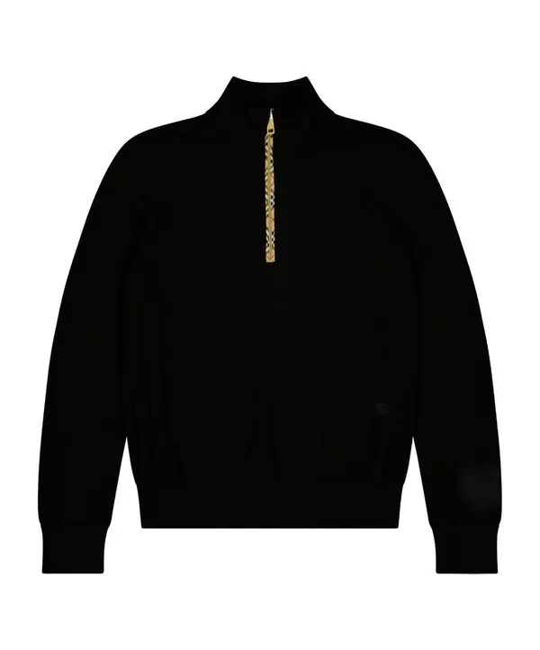 Burberry Halfzip Knit Pullover - Black