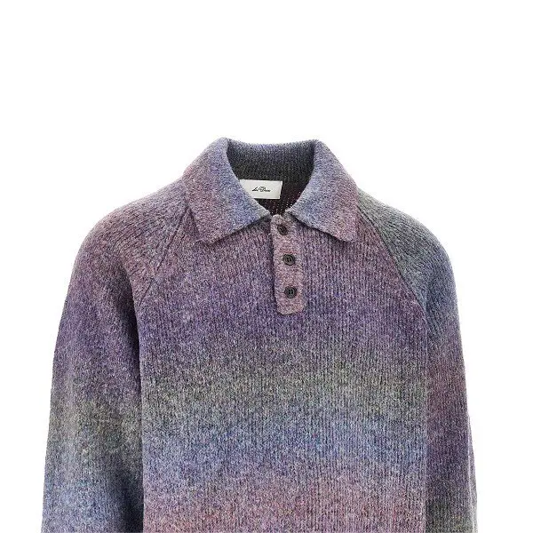LES DEUX Long-sleeve Knit Polo Shirt