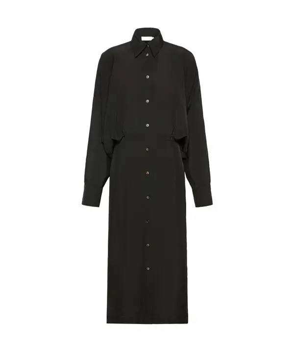 Sportmax Oversized Viscose Shirt Dress - Black