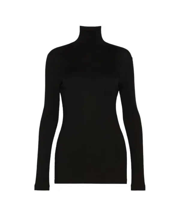 Max Mara Wool Jersey Polo-neck Sweater - Black