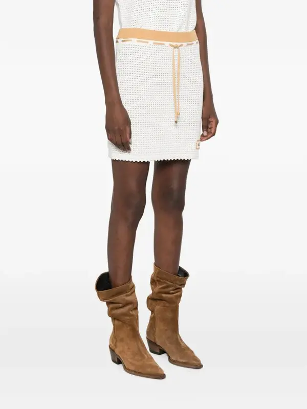 Casablanca Openknit Drawstring Mini Skirt
