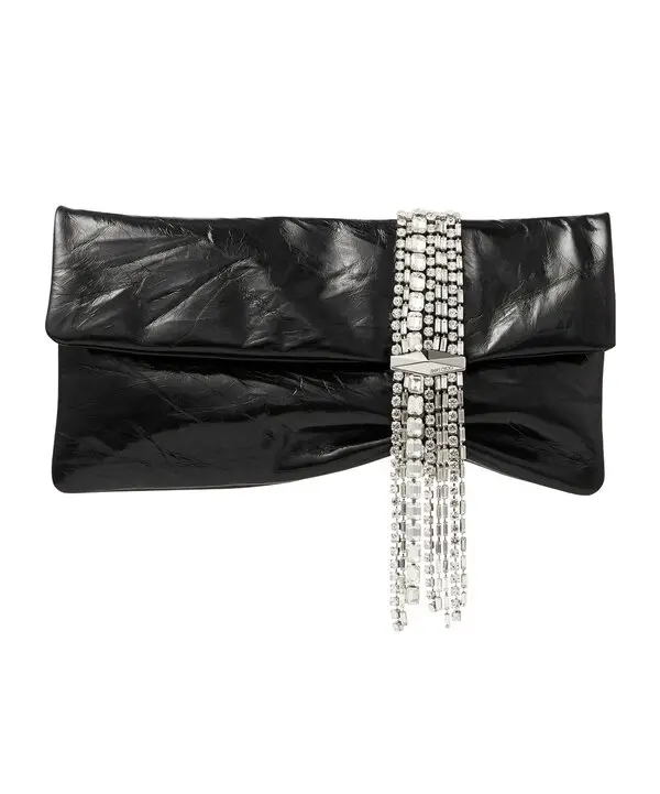 JIMMY CHOO Silvertoned Handbag - Black