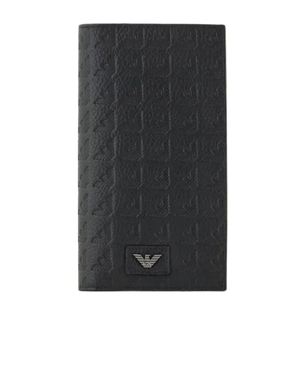 Emporio Armani Monogram Folded Wallet - Black