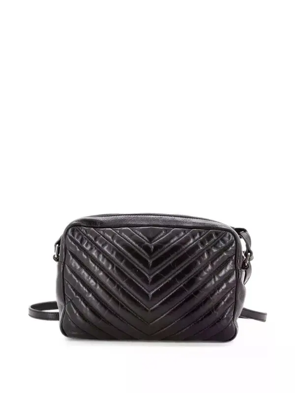 Saint Laurent Lou Camera Bag Matelasse Chevron Leather Small Crossbody Bag - Black
