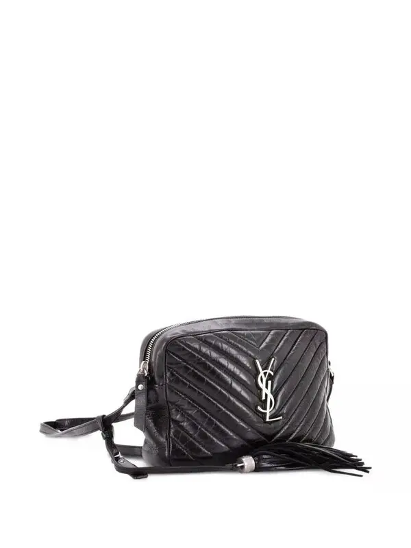 Saint Laurent Lou Camera Bag Matelasse Chevron Leather Small Crossbody Bag - Black
