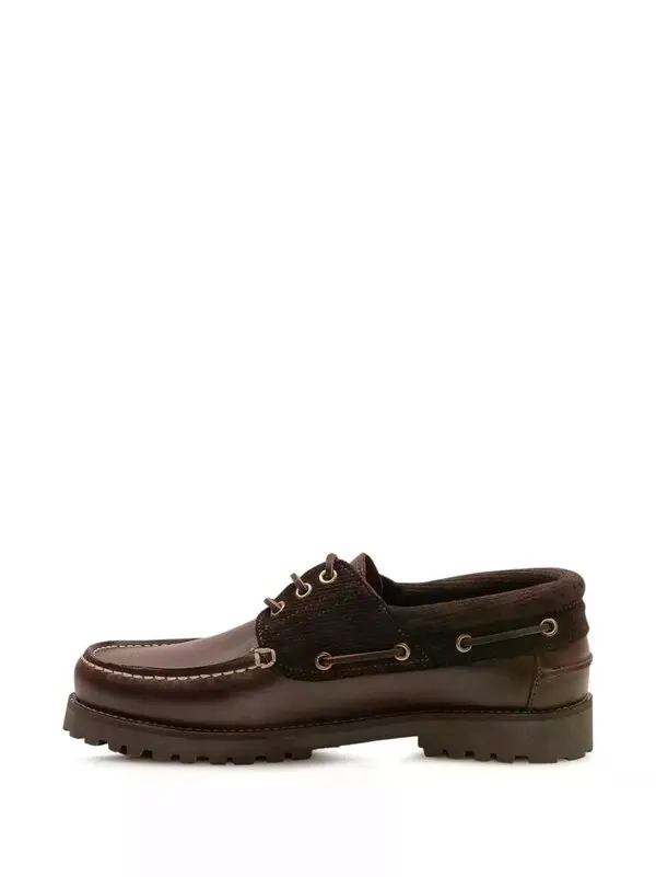 Barbour Re-engineered Deck Leather Boat Shoes - Brown