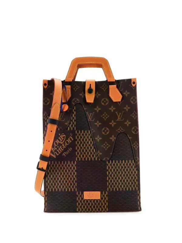 LOUIS VUITTON Nigo Limited Edition Giant Damier And Monogram Canvas Mini Tote Bag - Brown