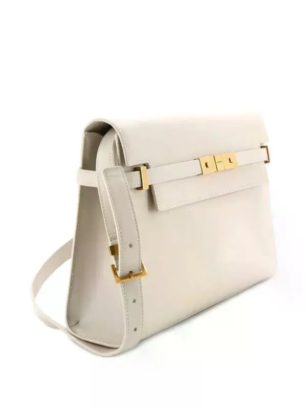 Saint Laurent Manhattan Leather Medium Shoulder Bag - White