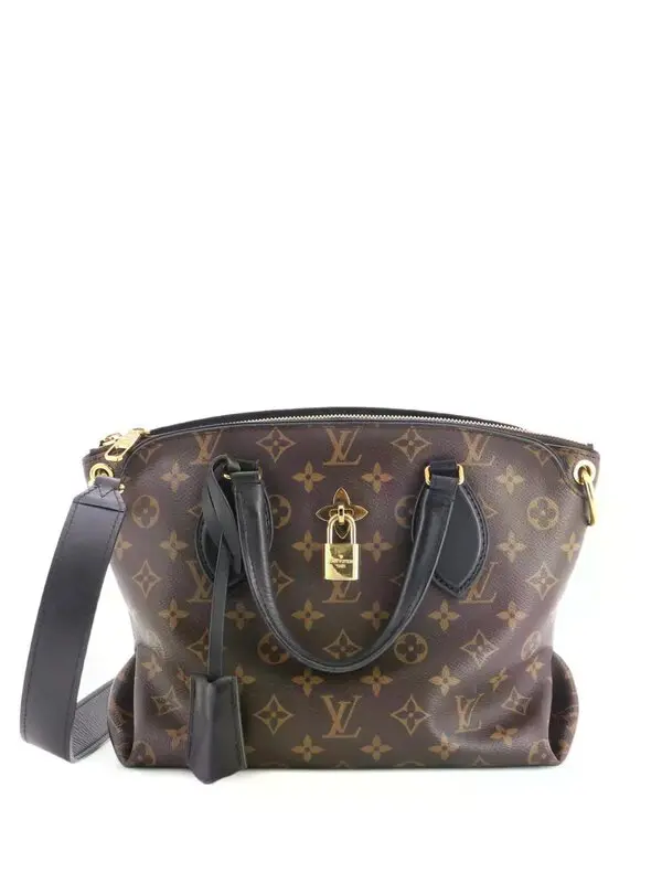 LOUIS VUITTON Flower Zipped Monogram Canvas Pm Tote Bag - Brown