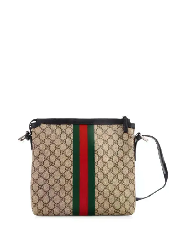 Gucci Web Messenger Bag Gg Coated Canvas Medium Crossbody Bag
