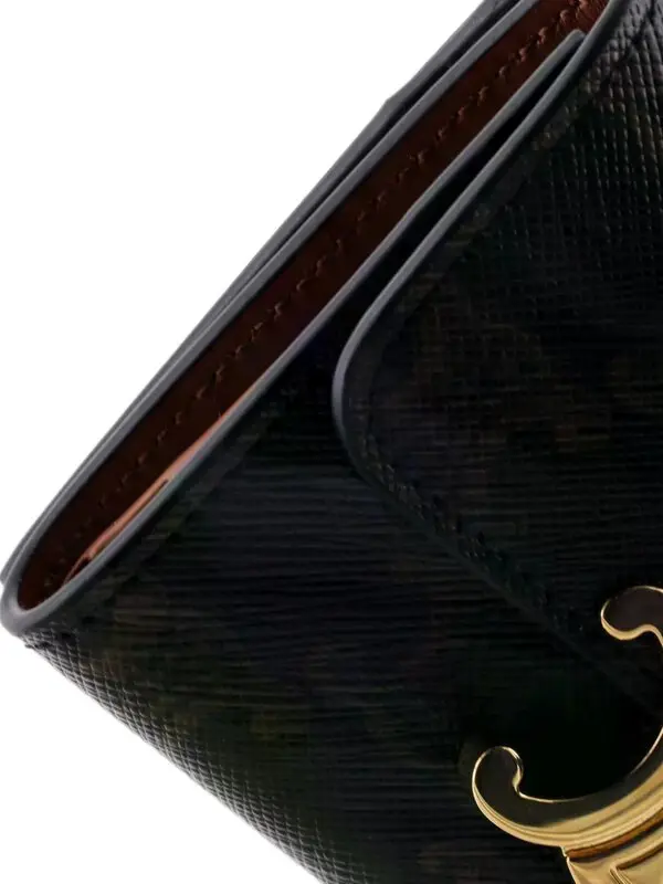 Celine Triomphe Wallet With Coin Purse Triomphe Coated Canvas Compact Small Wallets