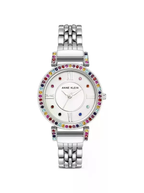 Anne Klein Crystal-embellished 30mm Watch - White