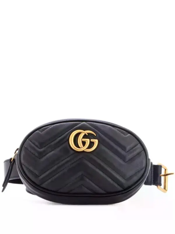 Gucci Gg Marmont Matelasse Leather Belt Bag - Black