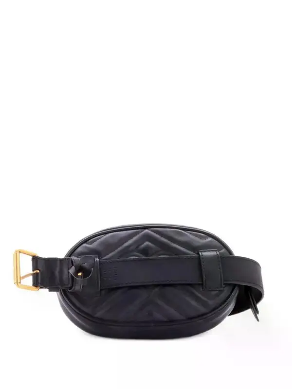 Gucci Gg Marmont Matelasse Leather Belt Bag - Black
