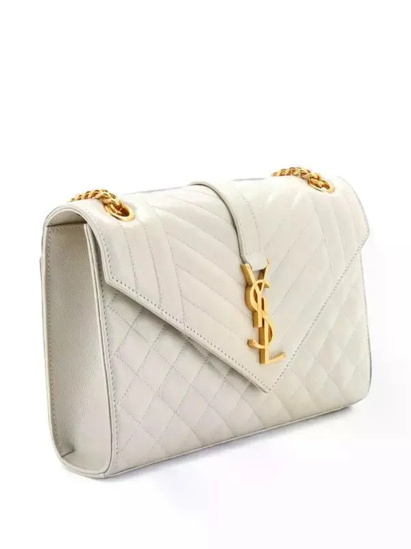 Saint Laurent Classic Monogram Envelope Satchel Mixed Matelasse Leather Medium Shoulder Bag