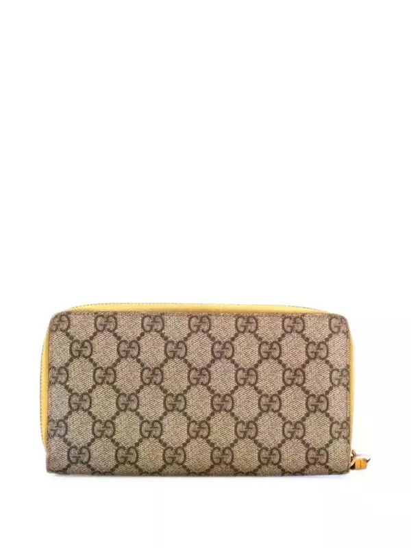 Gucci Zip Around Wallet Gg Coated Canvas With Applique Small Wallets