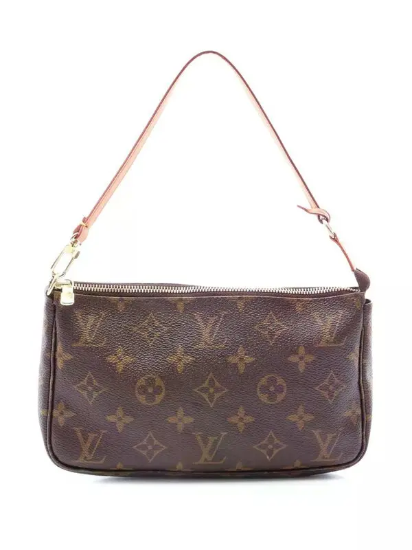 LOUIS VUITTON 2001 Monogram Pochette Accessoires Shoulder Bag - Brown