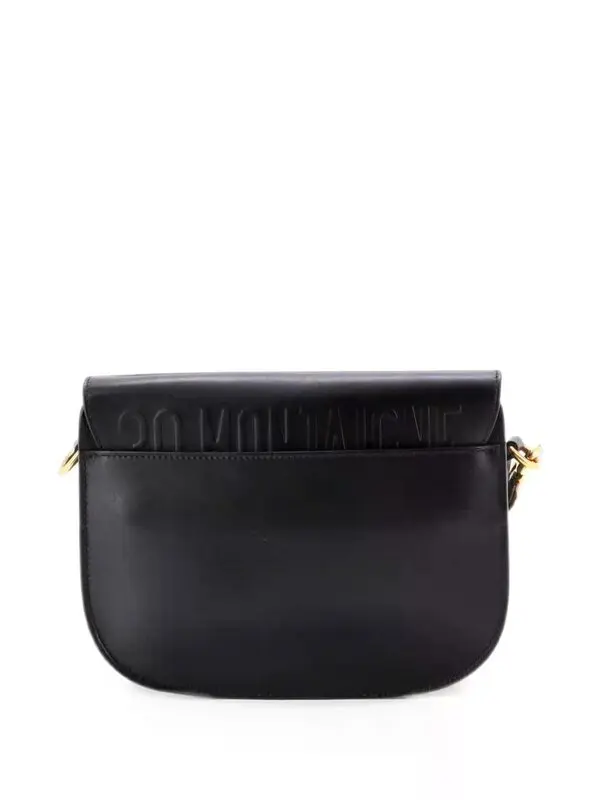 Dior Bobby Flap Bag Leather Medium Crossbody Bag - Black