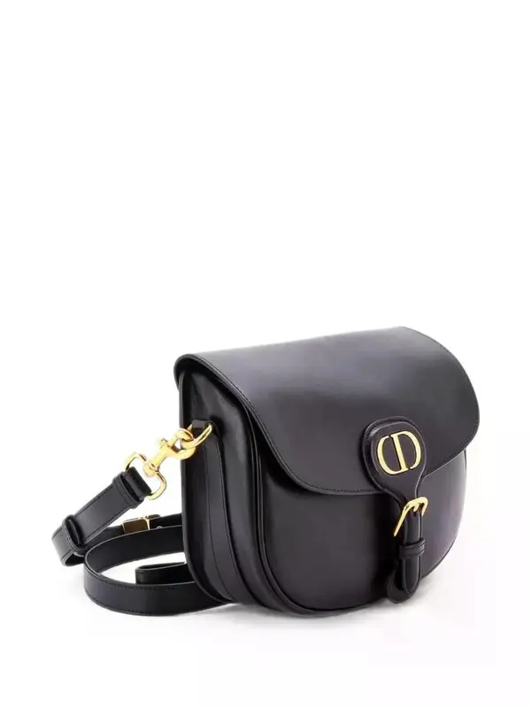 Dior Bobby Flap Bag Leather Medium Crossbody Bag - Black