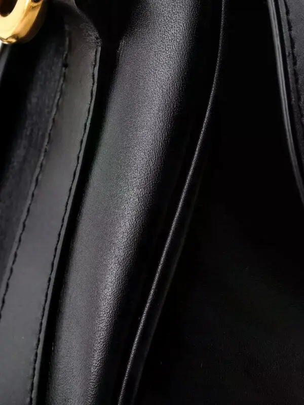Dior Bobby Flap Bag Leather Medium Crossbody Bag - Black