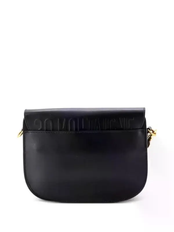 Dior Bobby Flap Bag Leather Medium Crossbody Bag - Black