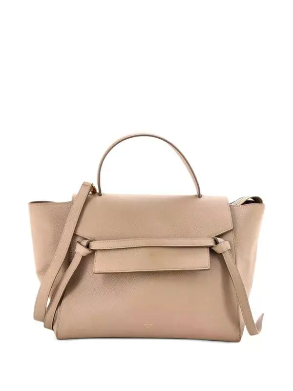 Celine Textured Leather Mini Belt Bag Shoulder Bag - Neutrals