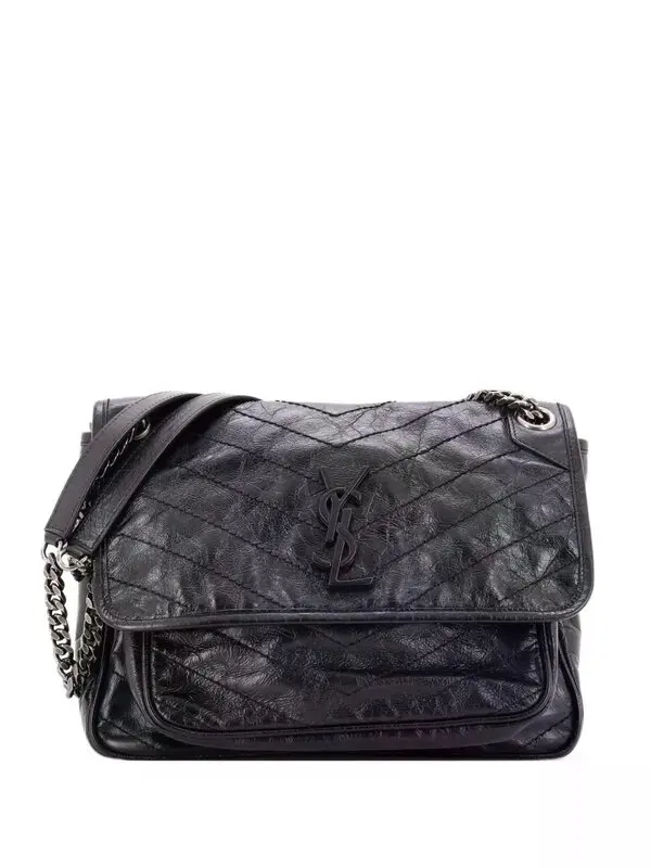 Saint Laurent Niki Chain Flap Shoulder Bag - Black