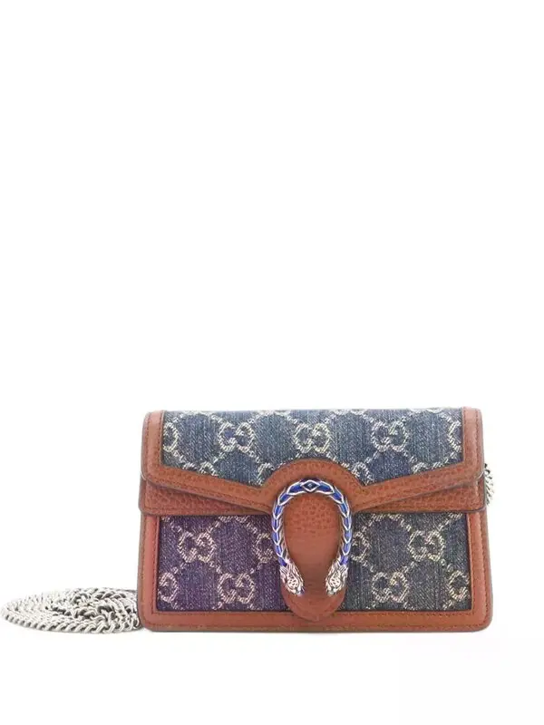 Gucci Dionysus Bag Gg Denim Super Mini Crossbody Bag - Blue