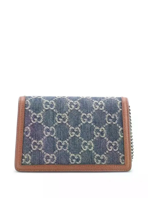 Gucci Dionysus Gg Denim Super Mini Crossbody Bag - Blue