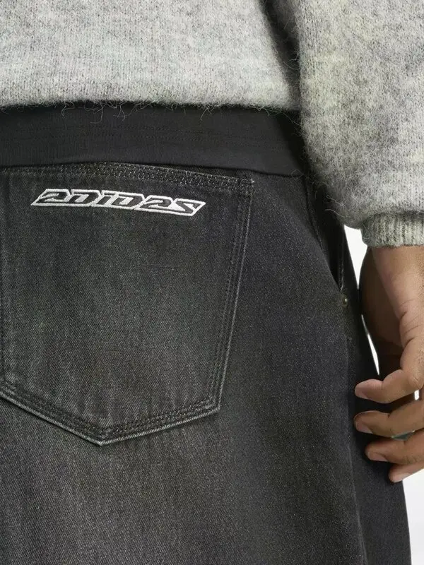Adidas Logo-embroidered Wide-leg Jeans