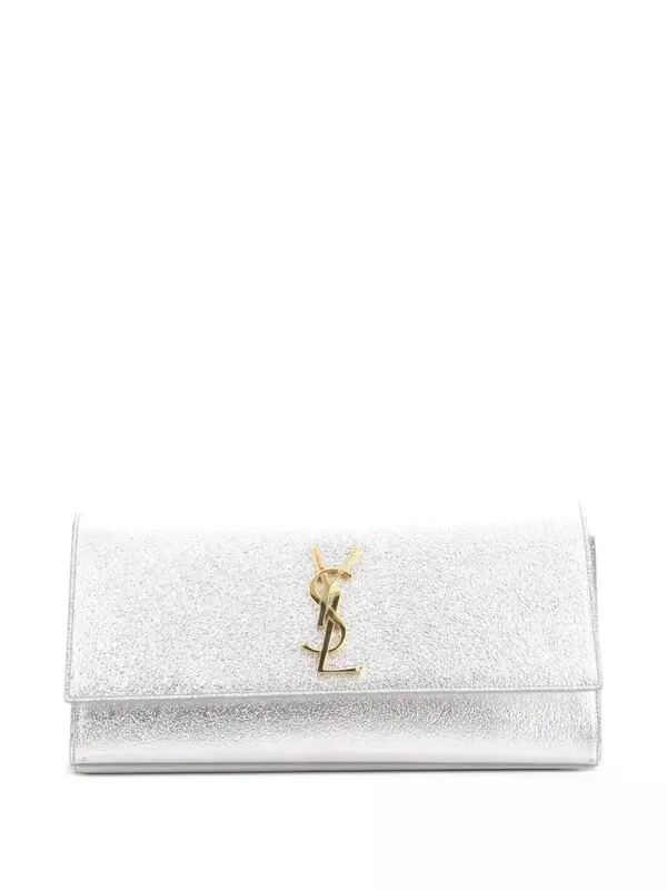 Saint Laurent Classic Monogram Calfskin Long Clutch Bag - Metallic