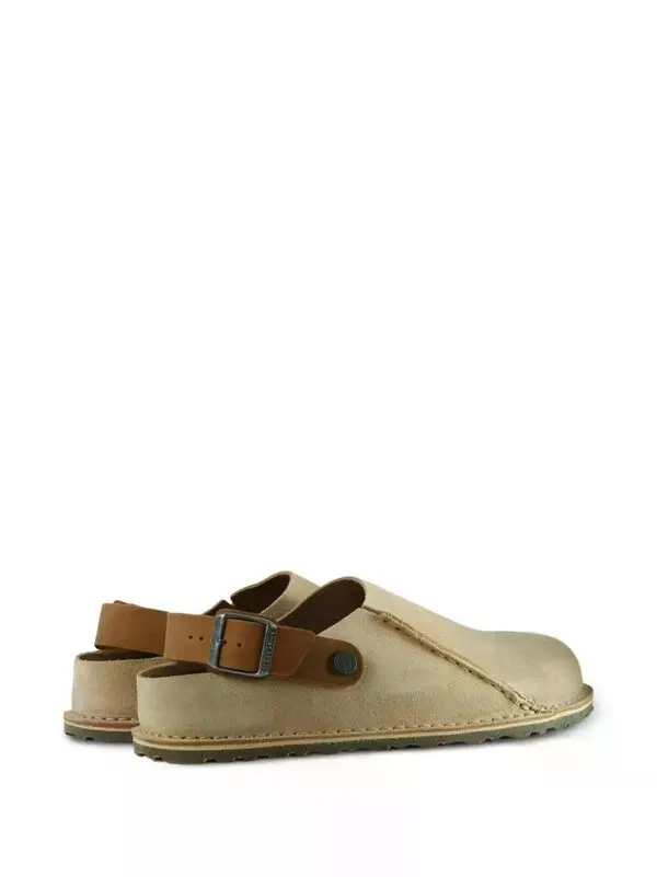 BIRKENSTOCK Lutry Suede Slingback Mules - Neutrals