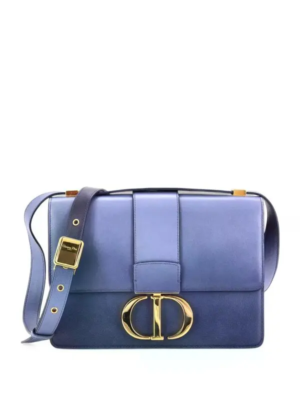 Dior 30 Montaigne Flap Bag Gradient Leather Shoulder Bag - Blue