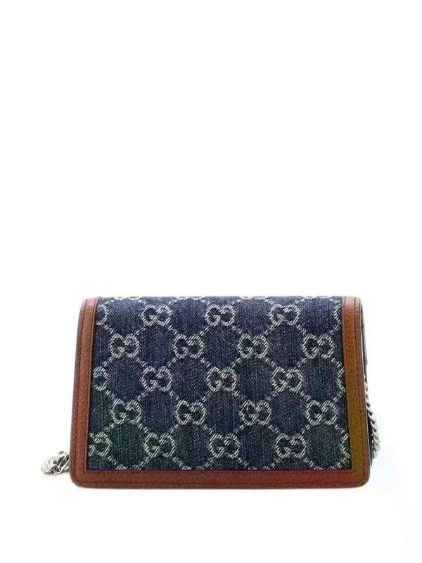 Gucci Dionysus Bag Gg Denim Super Mini Crossbody Bag - Blue