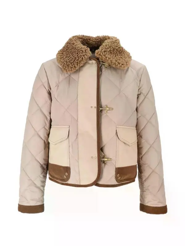 FAY 3-ganci Faux-fur Collar Jacket - Neutrals