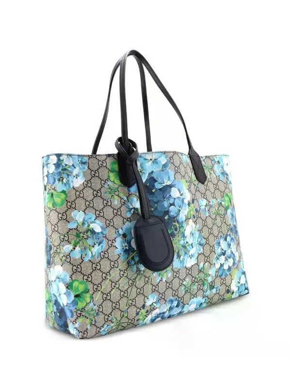 Gucci Blooms Gg Print Leather Medium Tote Bag - Brown