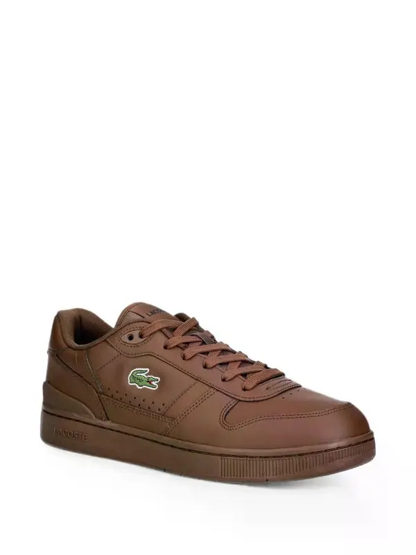 Lacoste T-clip Logo-patch Leather Sneakers - Brown
