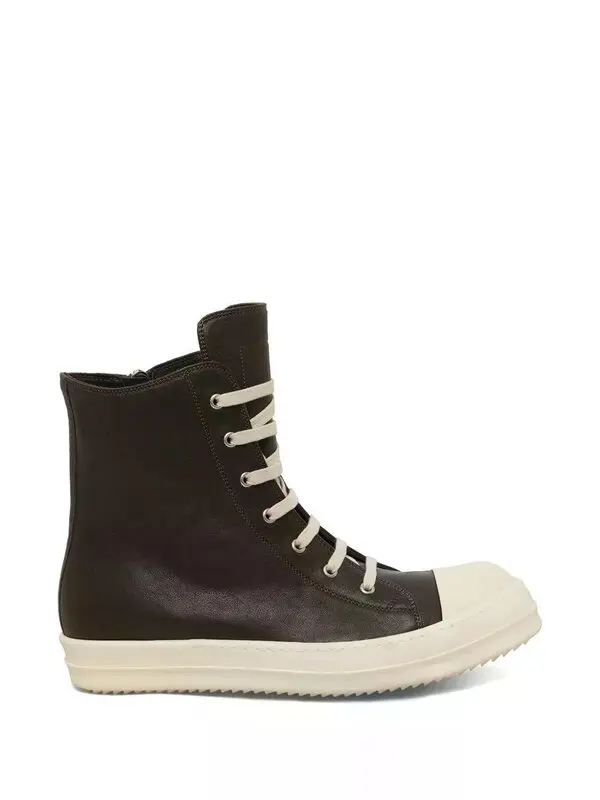 Rick Owens High-top Leather Sneakers - Black