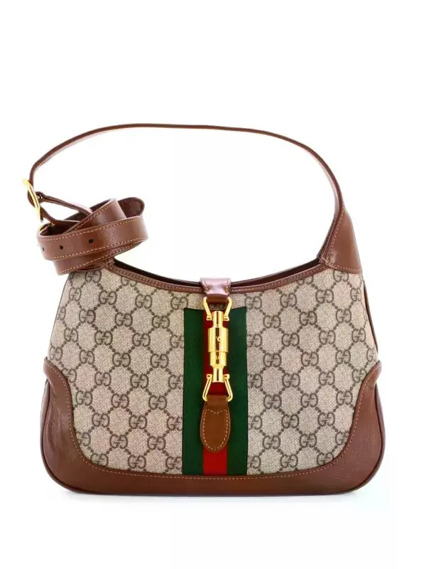 Gucci Jackie 1961 Gg Coated Canvas Small Hobo Bag - Brown