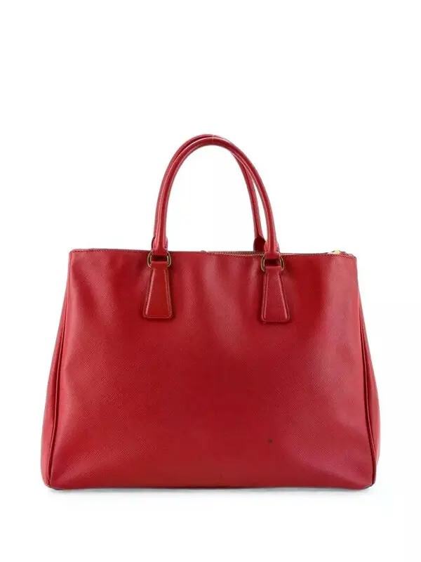 Prada Double Zip Lux Saffiano Leather Xl Tote Bag