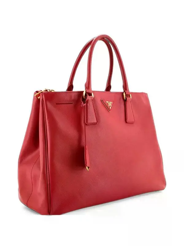 Prada Double Zip Lux Saffiano Leather Xl Tote Bag
